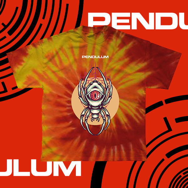 Pendulum Tie-Dye Tarantula Tee in Blaze