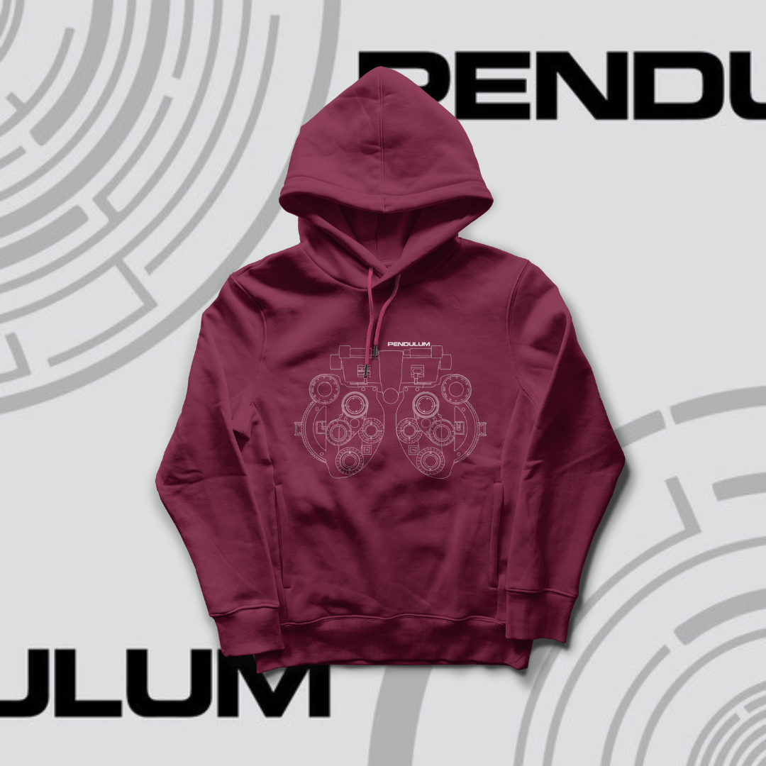 Pendulum Burgundy Optical Hoodie